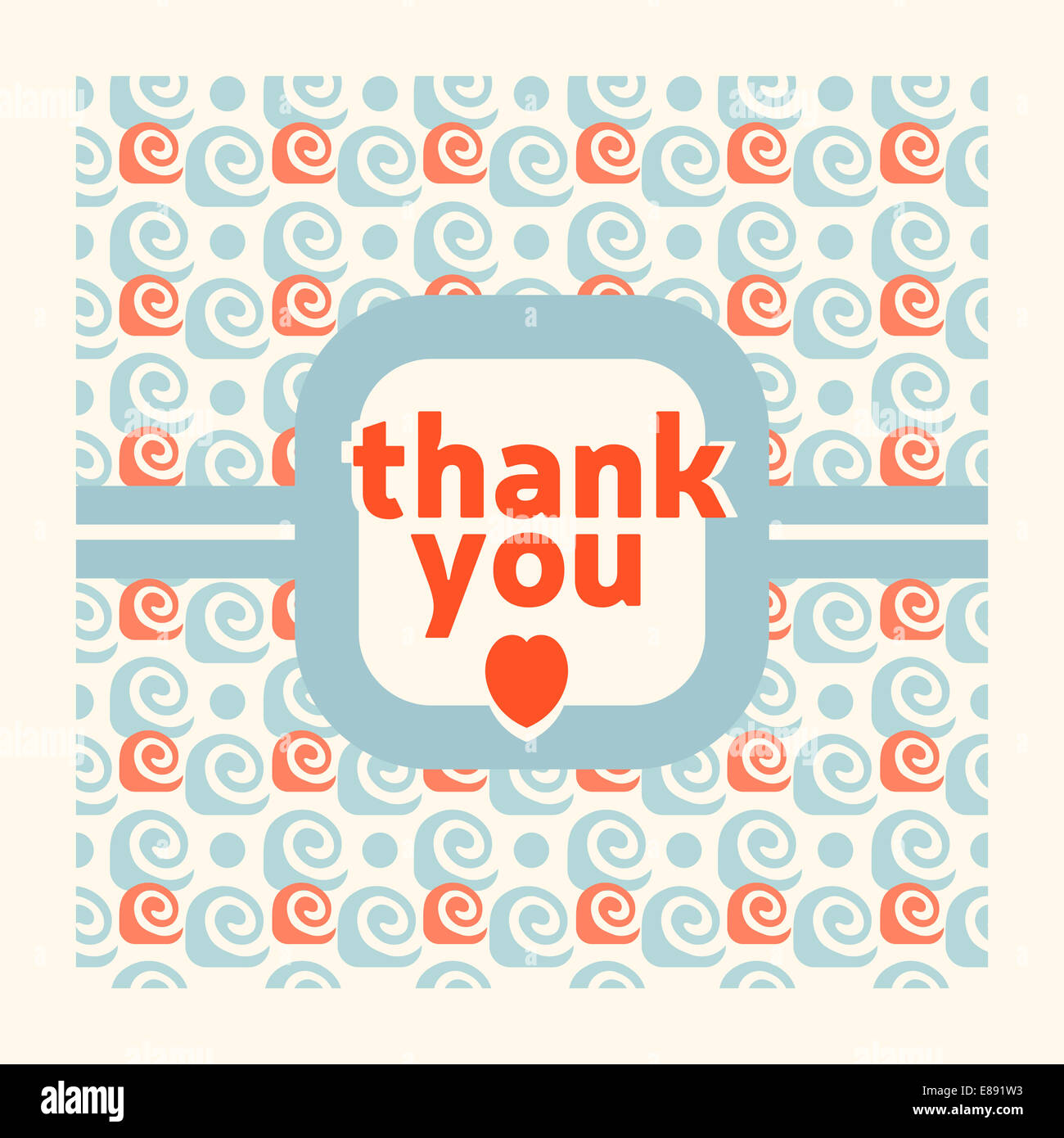 Thank you card design template. Retro style Stock Photo - Alamy