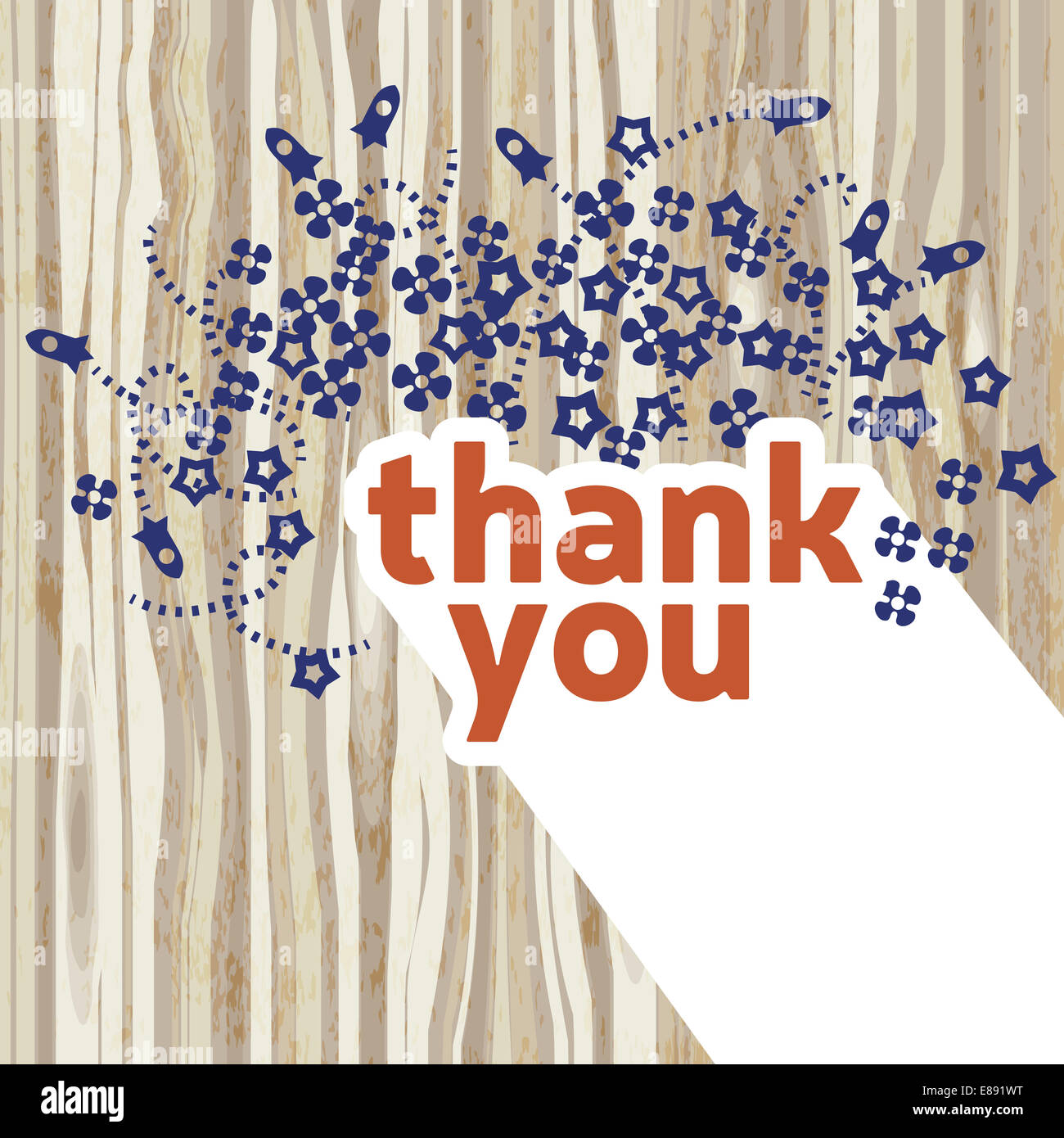 Thank you card design template. Retro style Stock Photo - Alamy