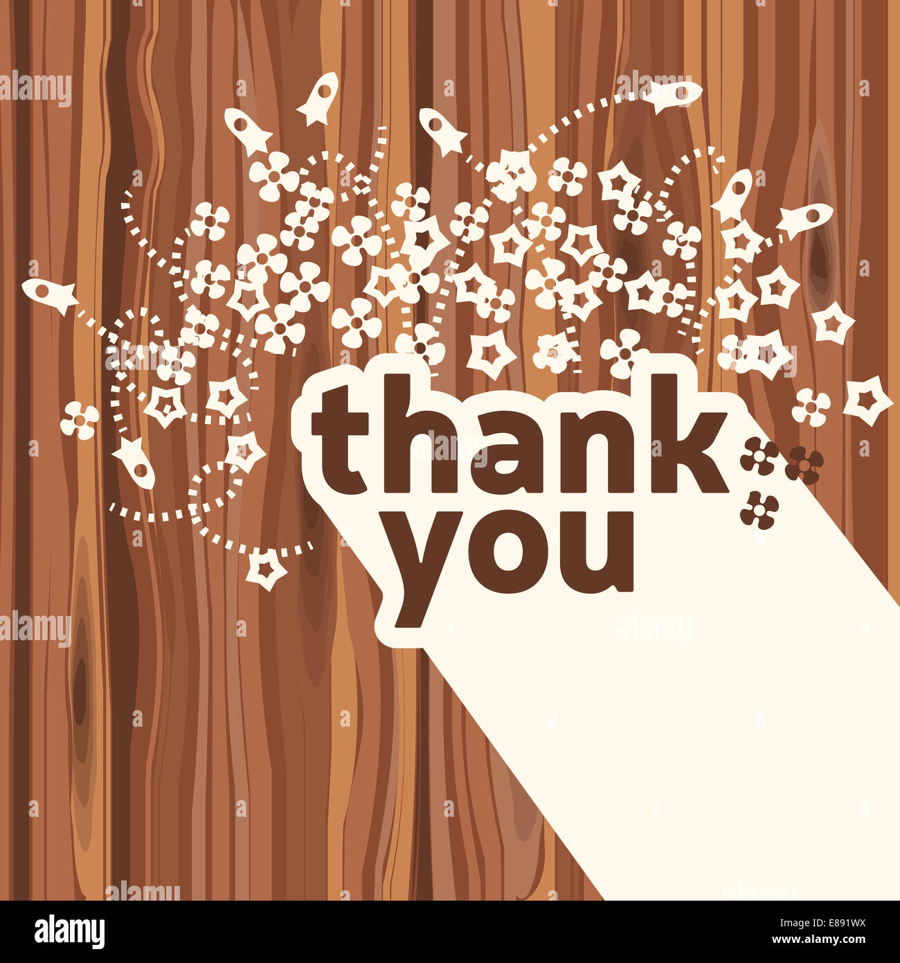 Thank you card design template. Retro style Stock Photo - Alamy