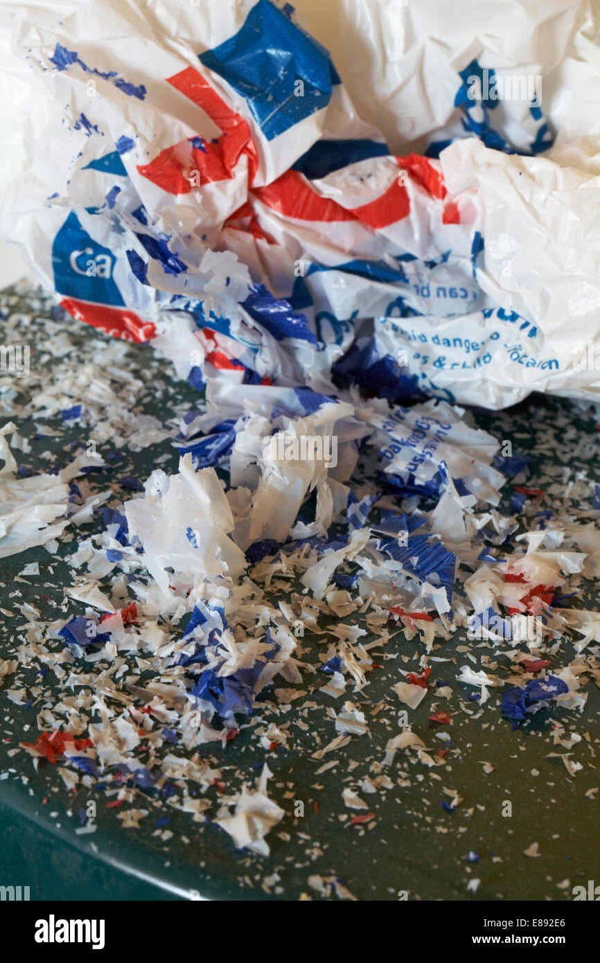 disintegrated Tesco recyclable carrier bag Stock Photo - Alamy