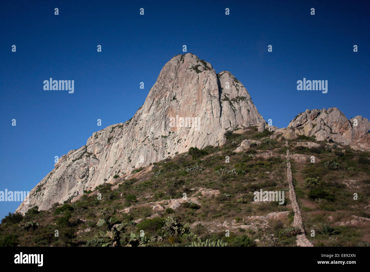 Pena de Bernal monolithic mountain in San Sebastian Bernal, Queretaro ...
