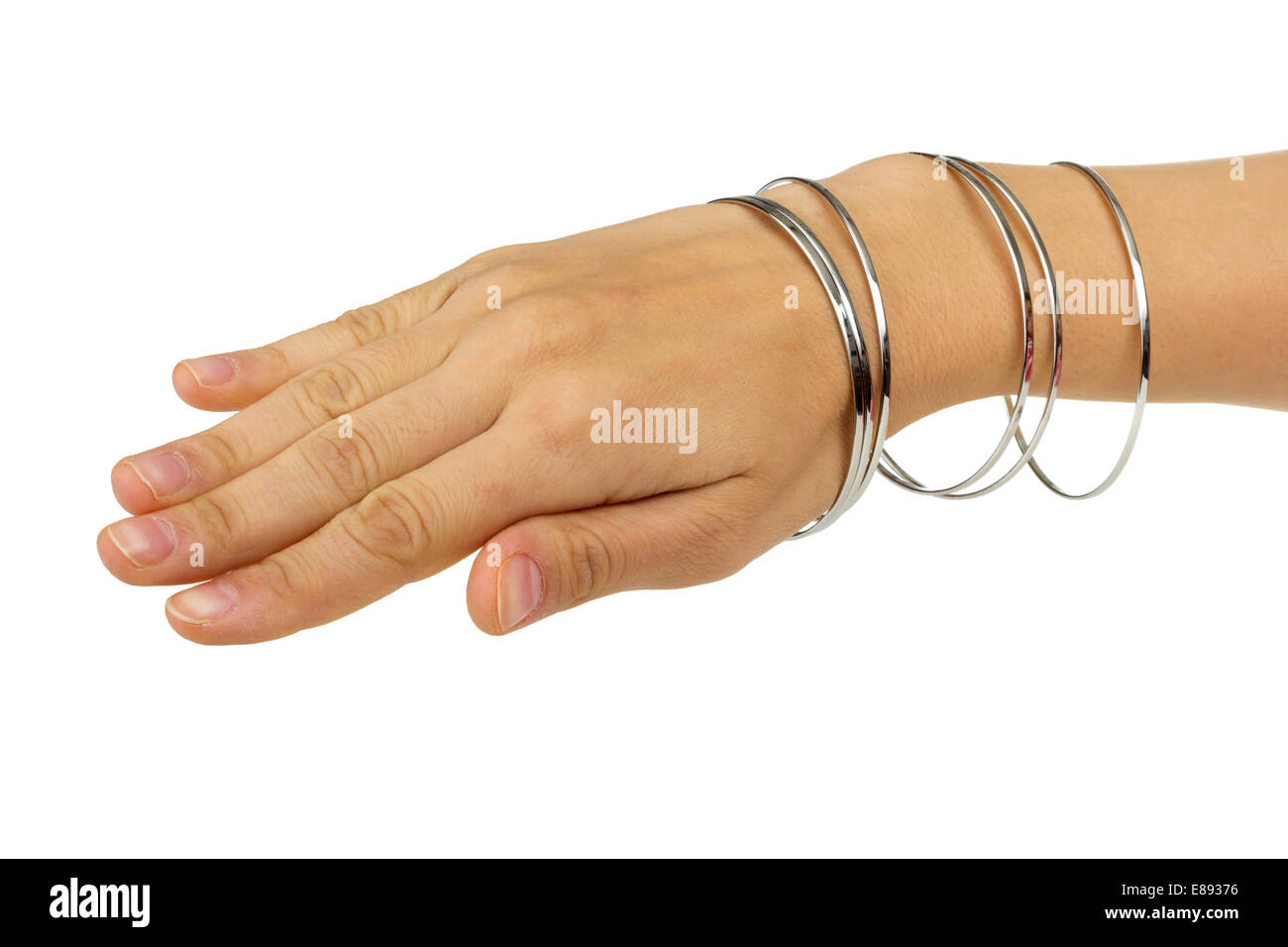 female hand with jewelry isolated on white background Stock Photo - Alamy