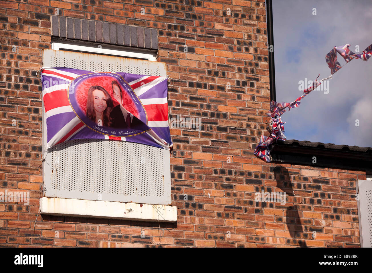 Toxteth , Liverpool. Royal wedding flag of Prince George and Kate ...