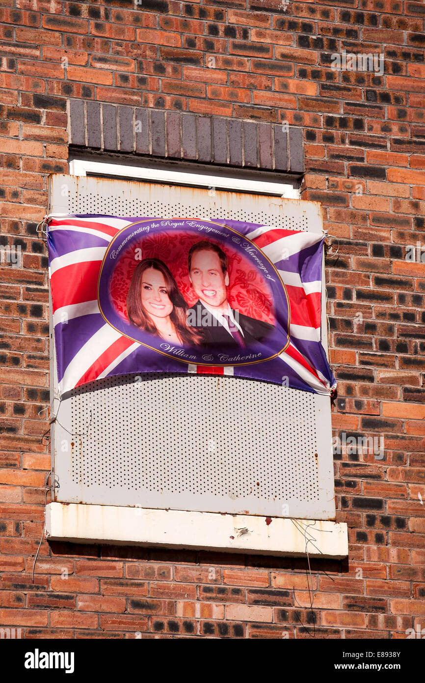 Toxteth , Liverpool. Royal wedding flag of Prince George and Kate ...