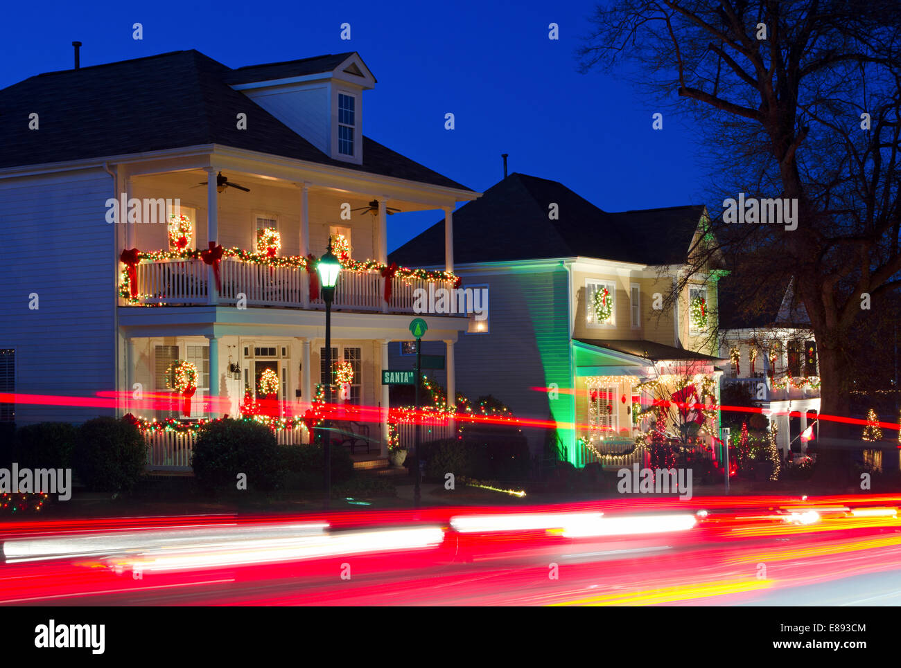These traditional, Victorian-style homes in a Christmas town/village ...