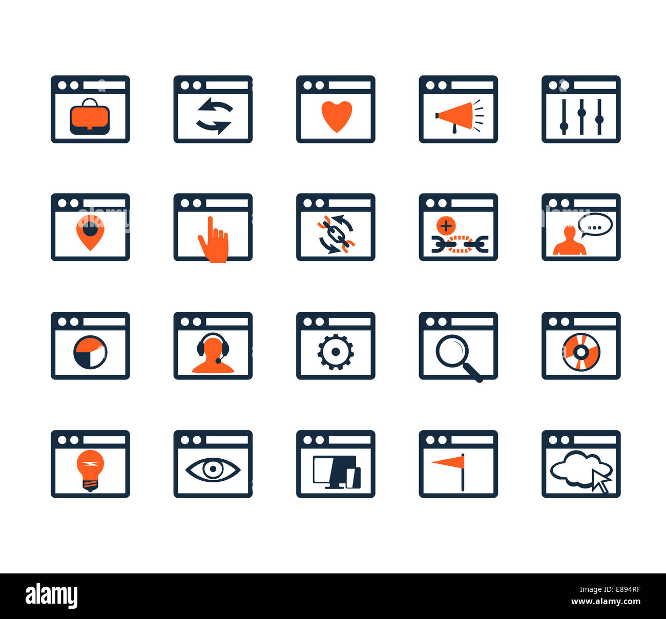 Icon set. Web development and SEO. Flat design Stock Photo - Alamy