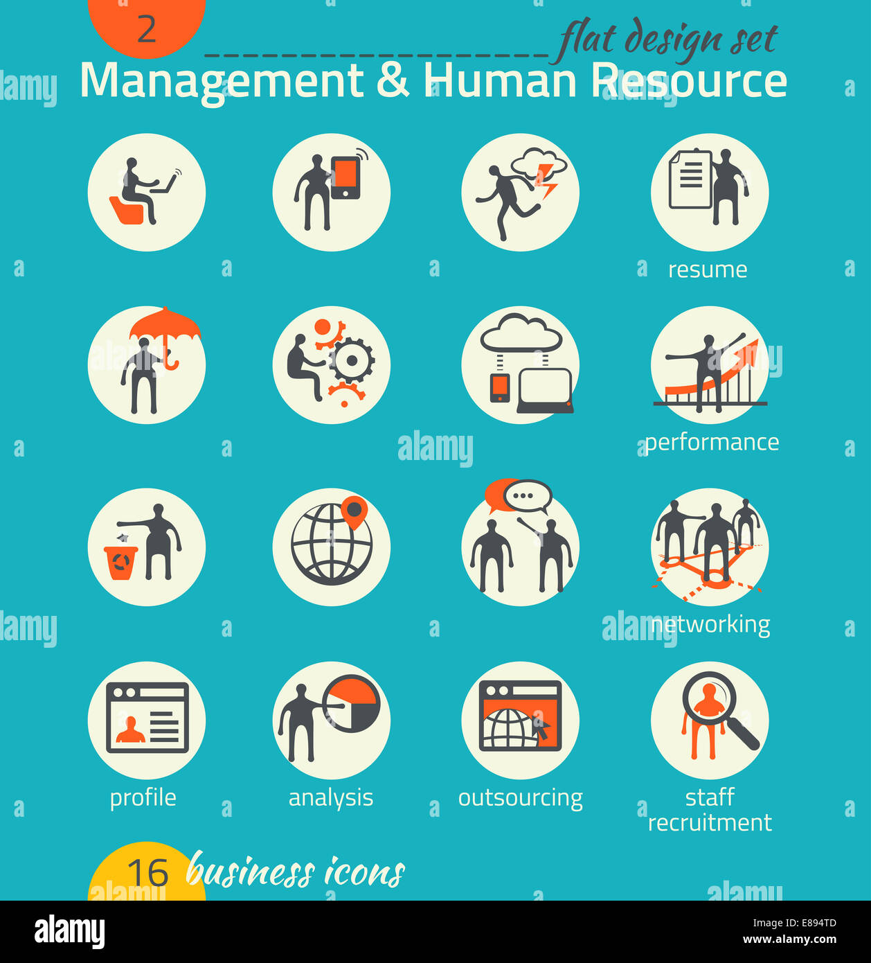 Business icon set management human hi-res stock photography and images ...