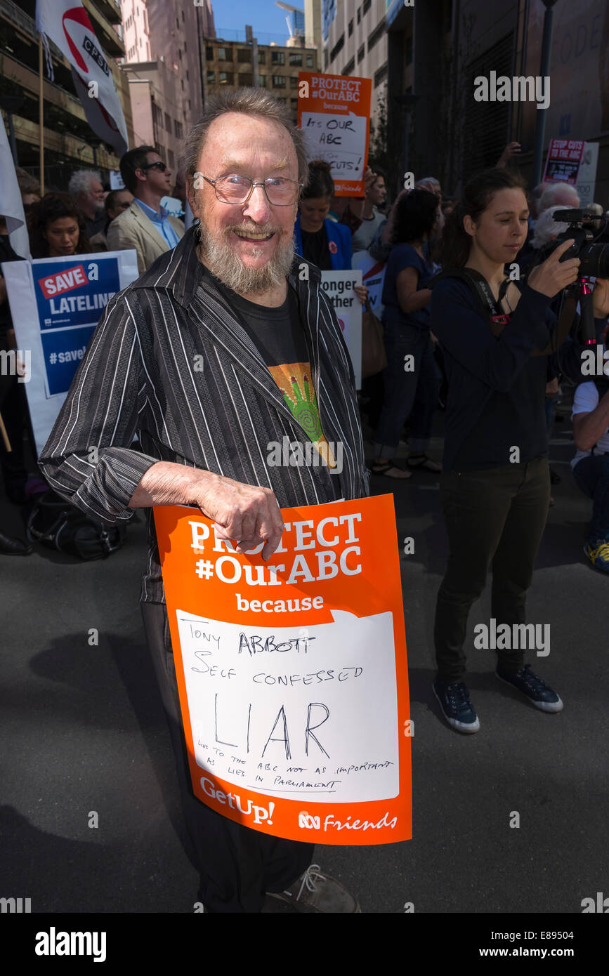 Sydney, Australia. 1st October, 2014. A protest to ABC budget cuts axe ...