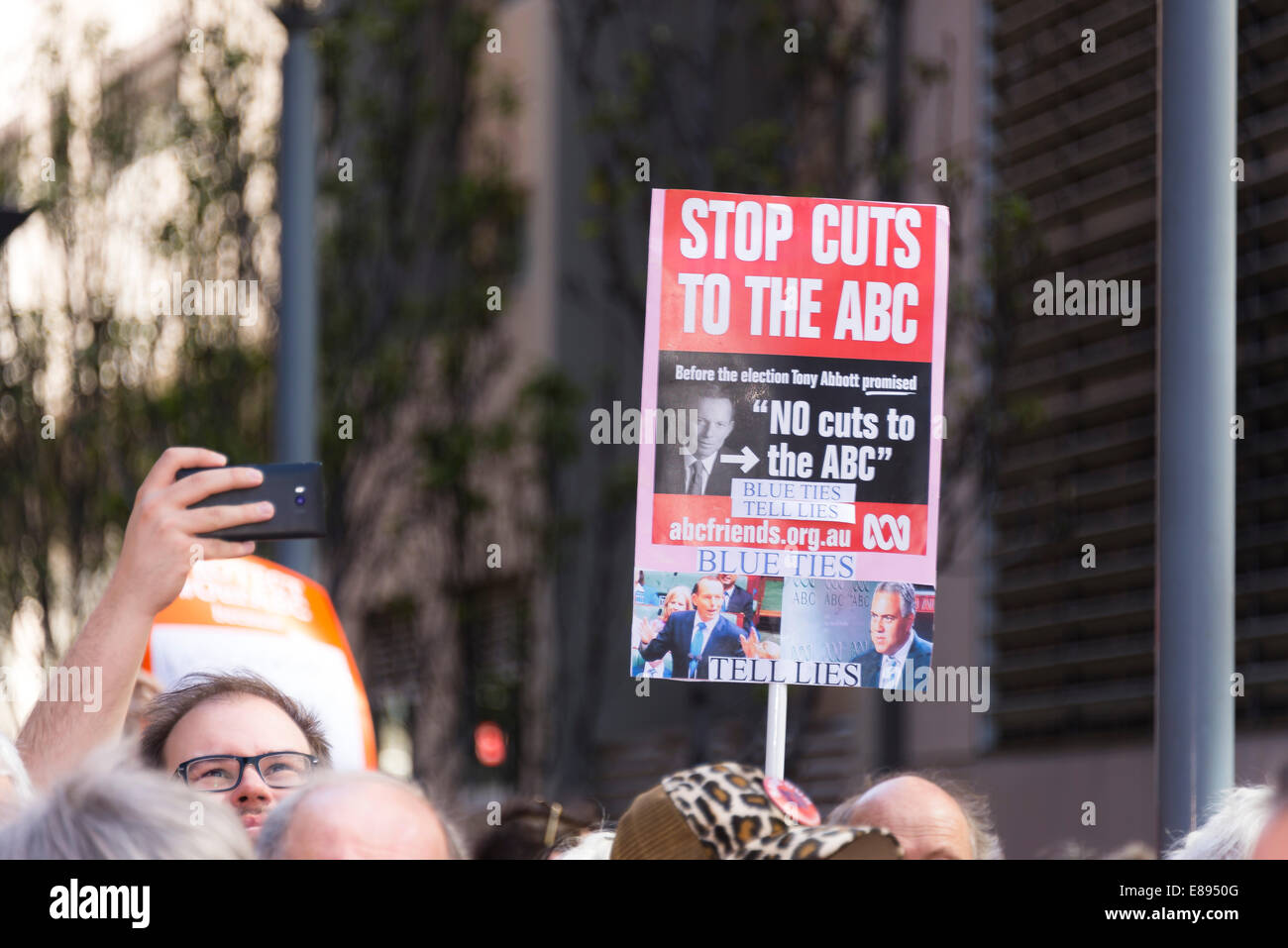 Sydney, Australia. 1st October, 2014. A protest to ABC budget cuts axe ...