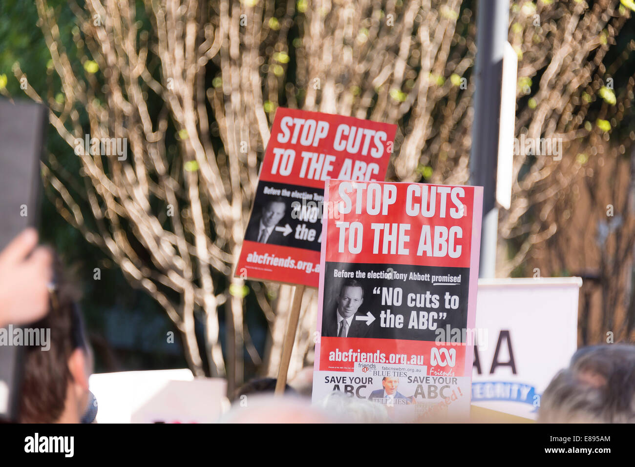 Sydney, Australia. 1st October, 2014. A protest to ABC budget cuts axe ...