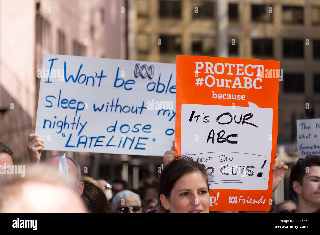 Sydney, Australia. 1st October, 2014. A protest to ABC budget cuts axe ...