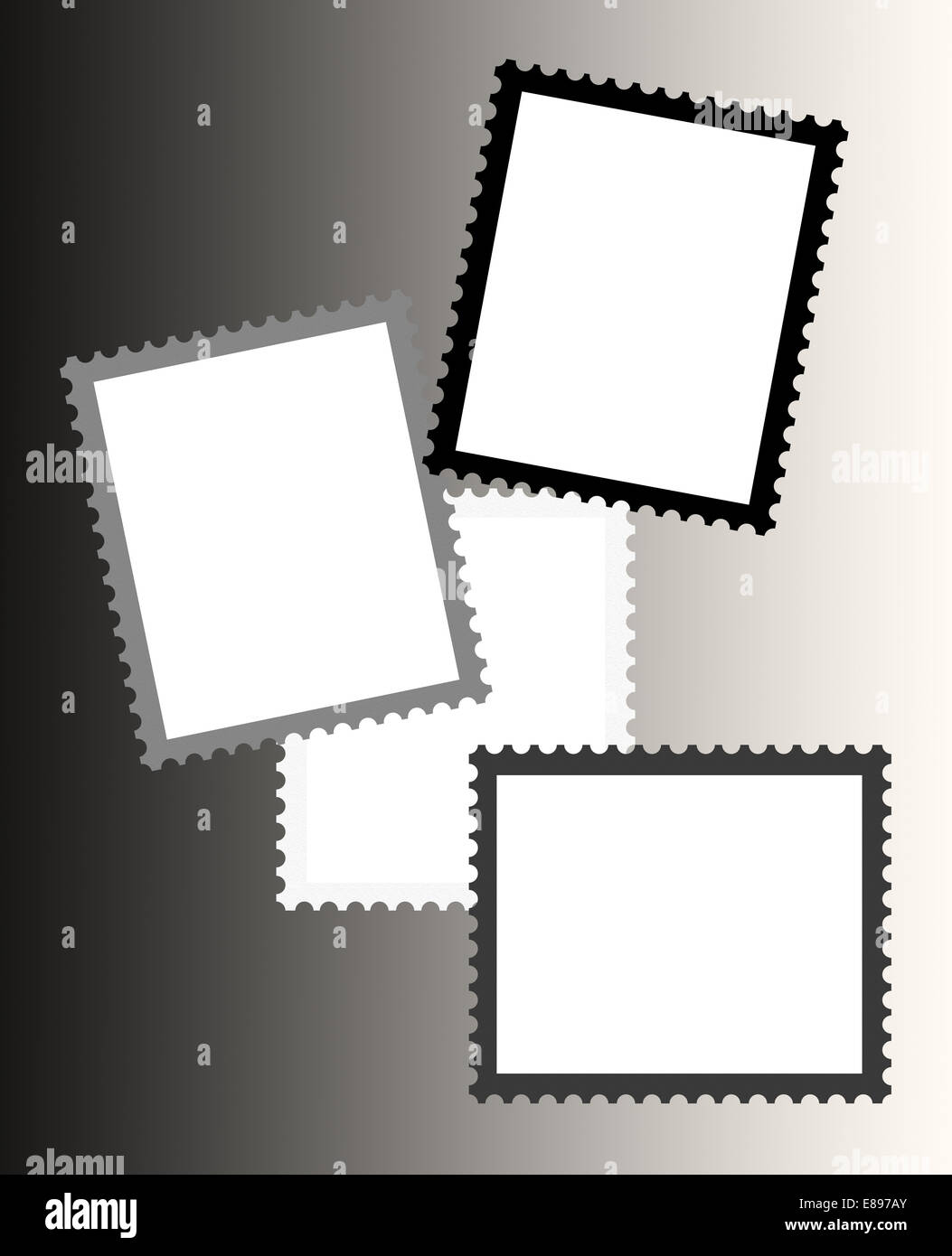 Composition from a framework based on postage-stamp. It is isolated ...
