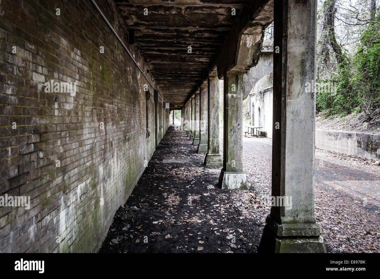 Abandoned building at Fort Howard Park, in Edgemere, Maryland Stock ...