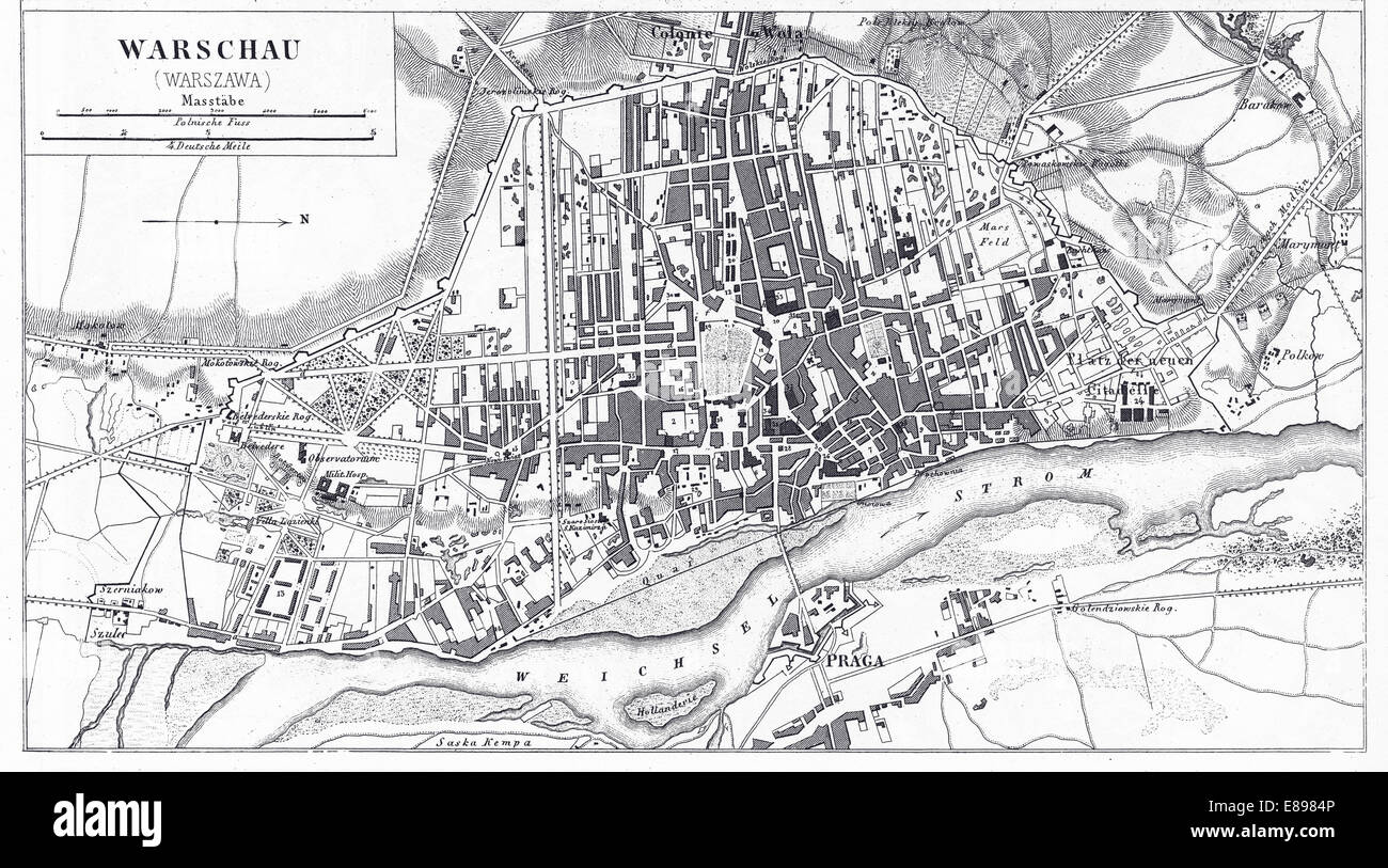 Warsaw map hi-res stock photography and images - Alamy