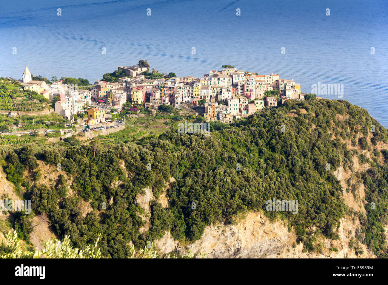 Corniglia is one of five famous colorful villages of Cinque Terre in ...