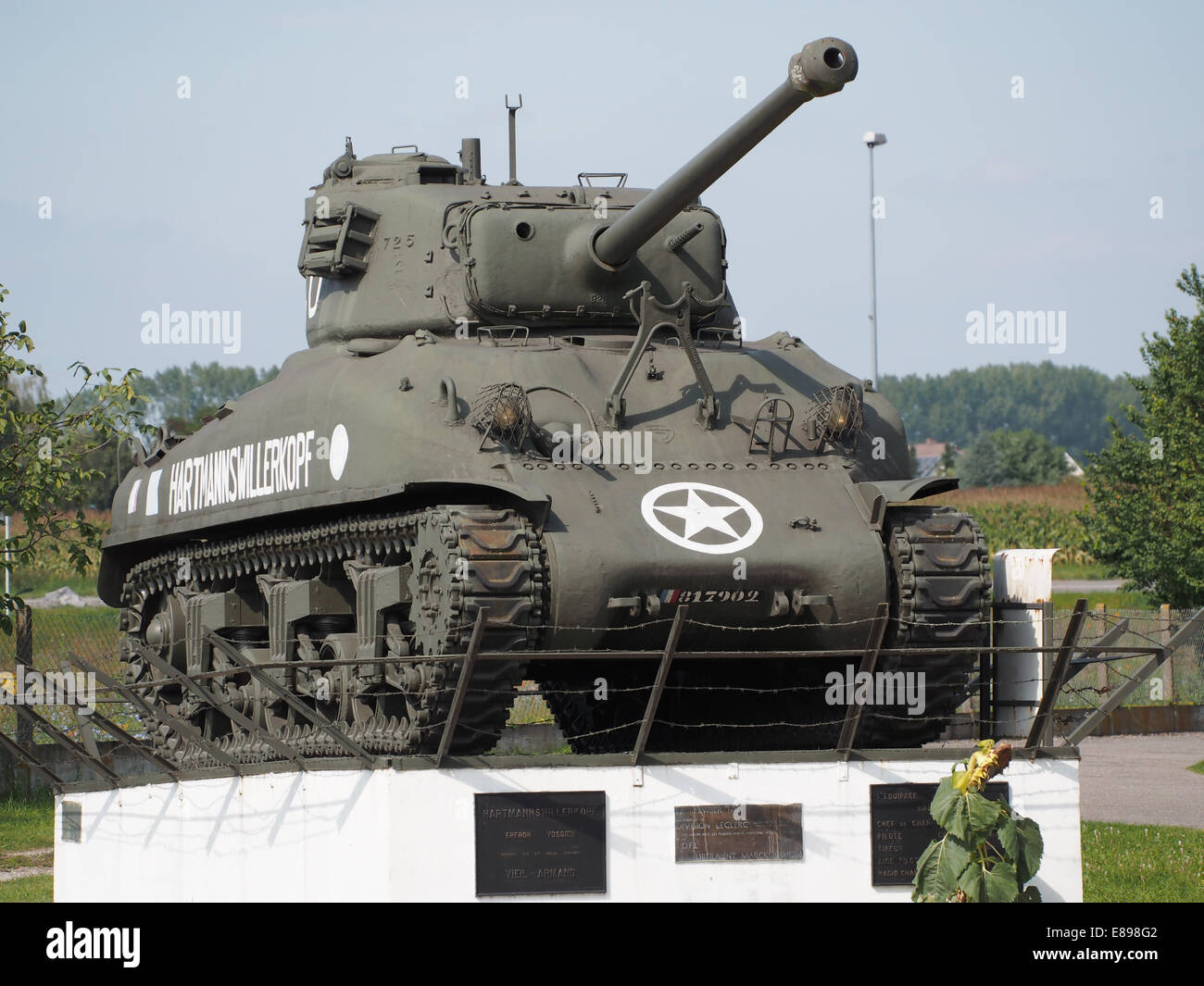 The Sherman tank, stationed at Hartmanns Willerkopf near Casemate 35-3 ...