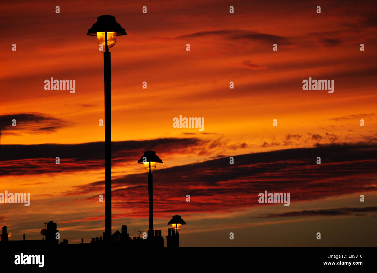 Orange Sunset Landscape Stock Photo - Alamy