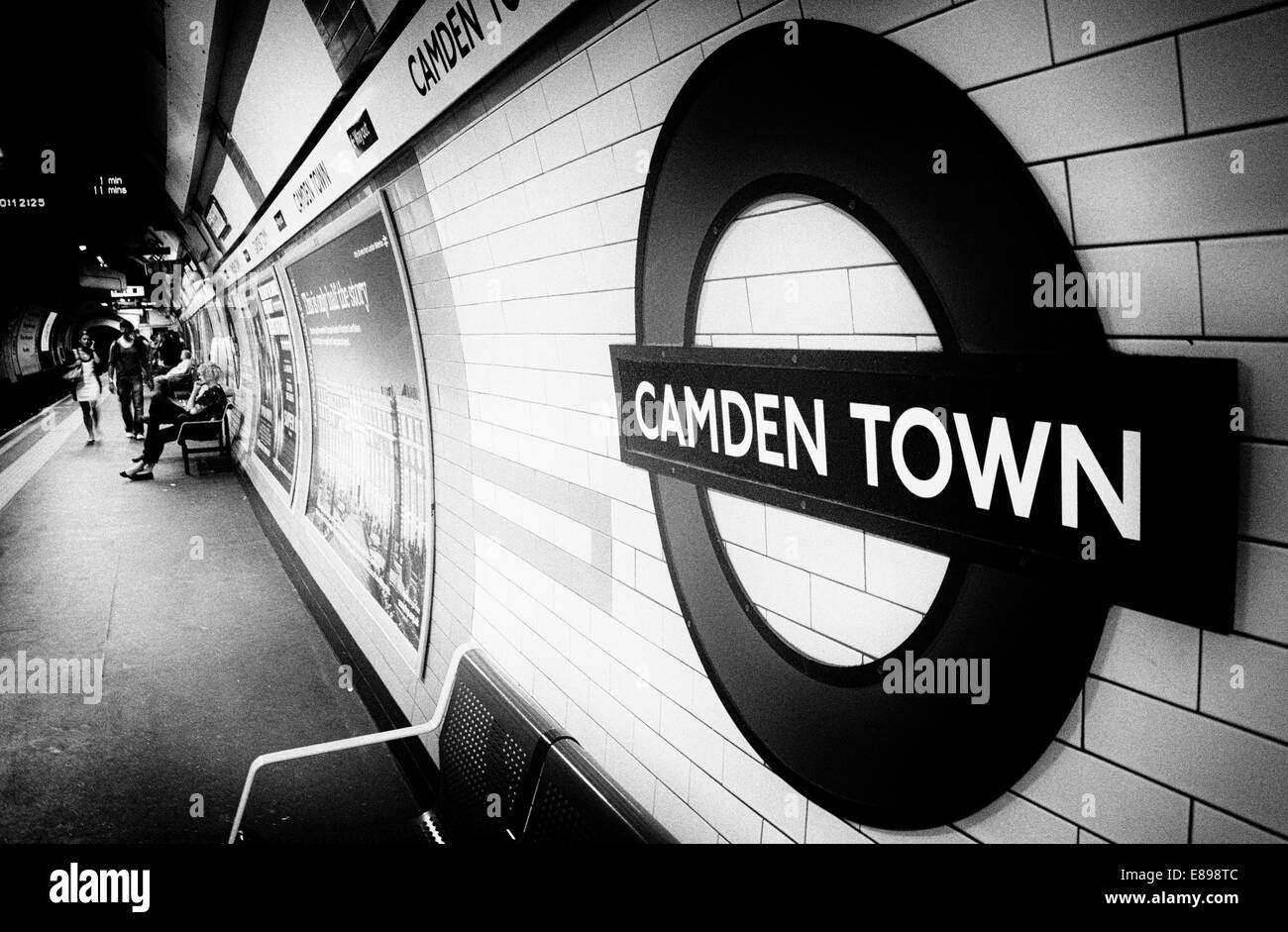 Camden town underground sign Black and White Stock Photos & Images - Alamy
