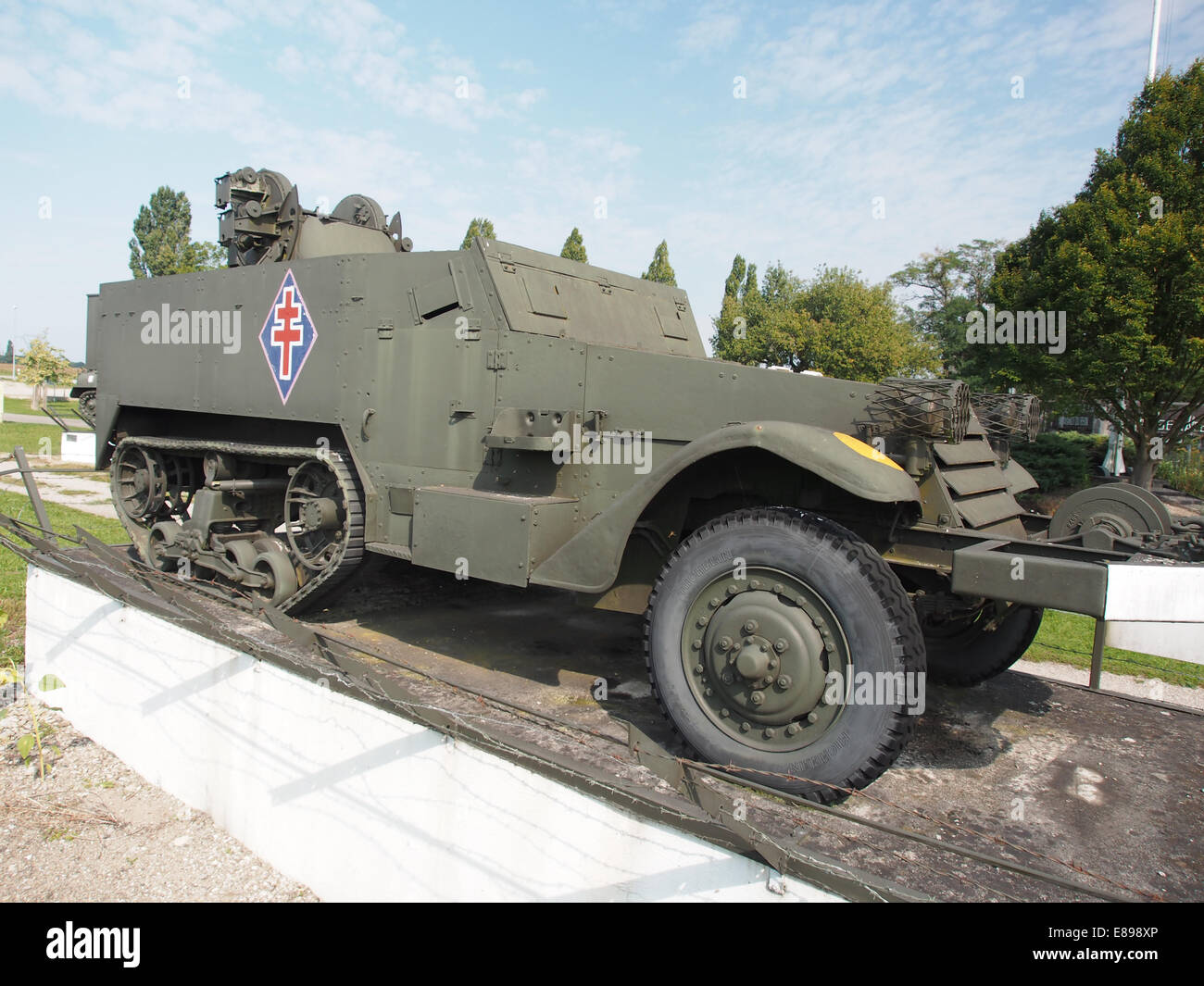 The M3 White halftrack, a military vehicle from World War II, is ...