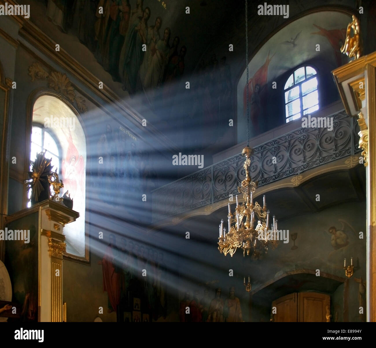 Church window with sunlight shining through Stock Photo - Alamy