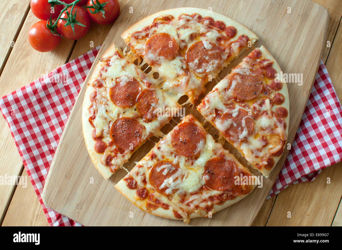 Delicious Italian pizza slices with melted mozzarella cheese Stock ...