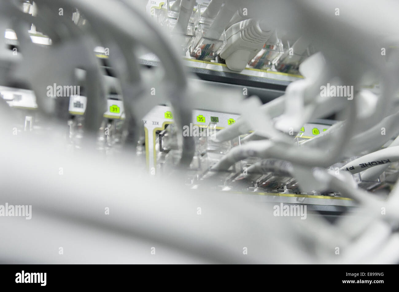 Cisco network switch box with ethernet cabling Stock Photo - Alamy