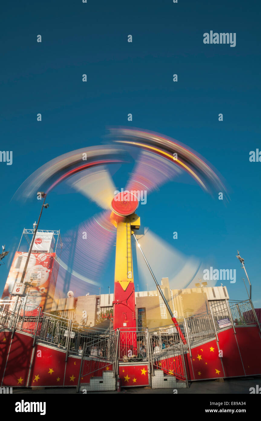 Midway ride, motion blur, Calgary Stampede, Calgary, Alberta, Canada ...