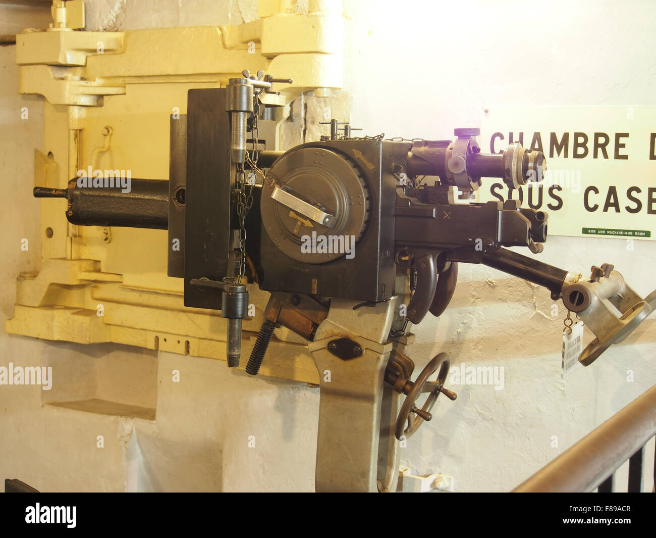 This photo depicts two 7.5mm Reibel machine guns mounted on a Fortress ...