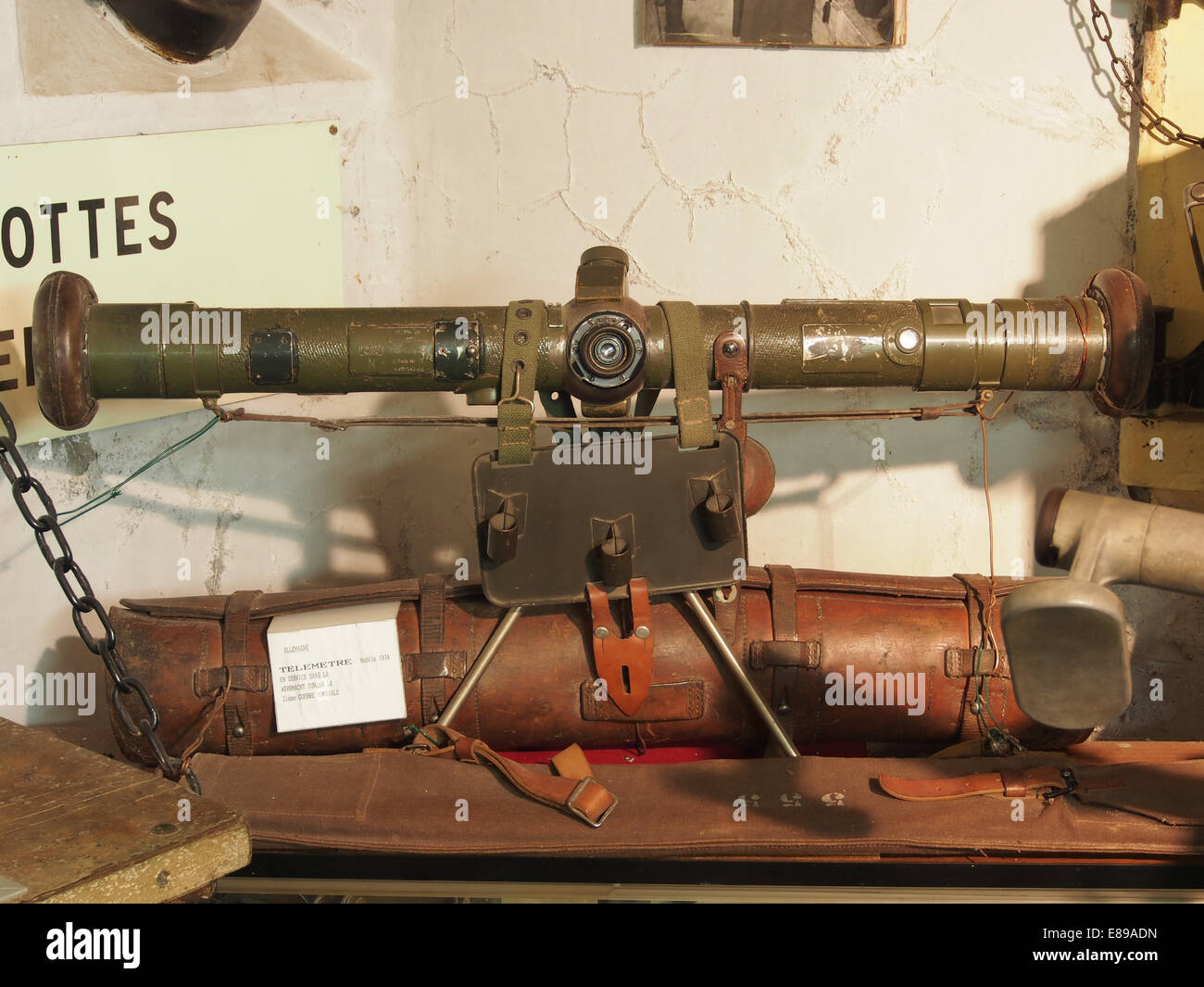 A German World War II telemeter, model 1934, a tool used for range ...