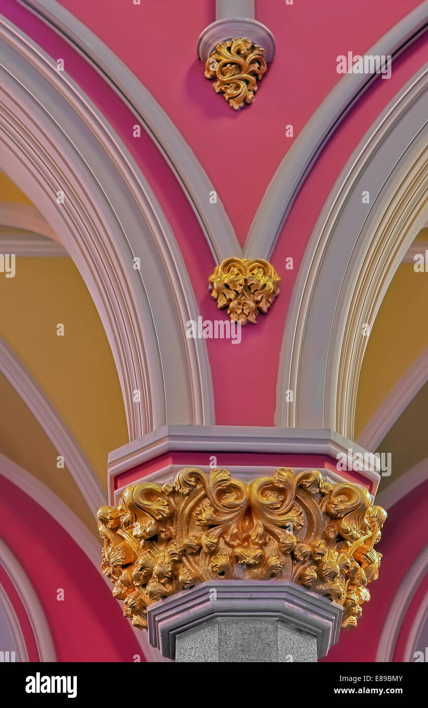 Pillar details of Italian Gothic Style Architecture from the 1800 Stock ...