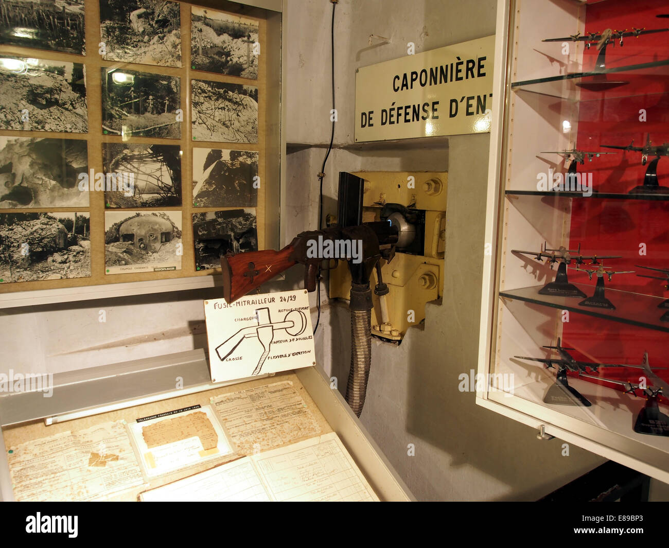 The Fusil-Mitrailleur 24/29, a French machine gun, is displayed at the ...