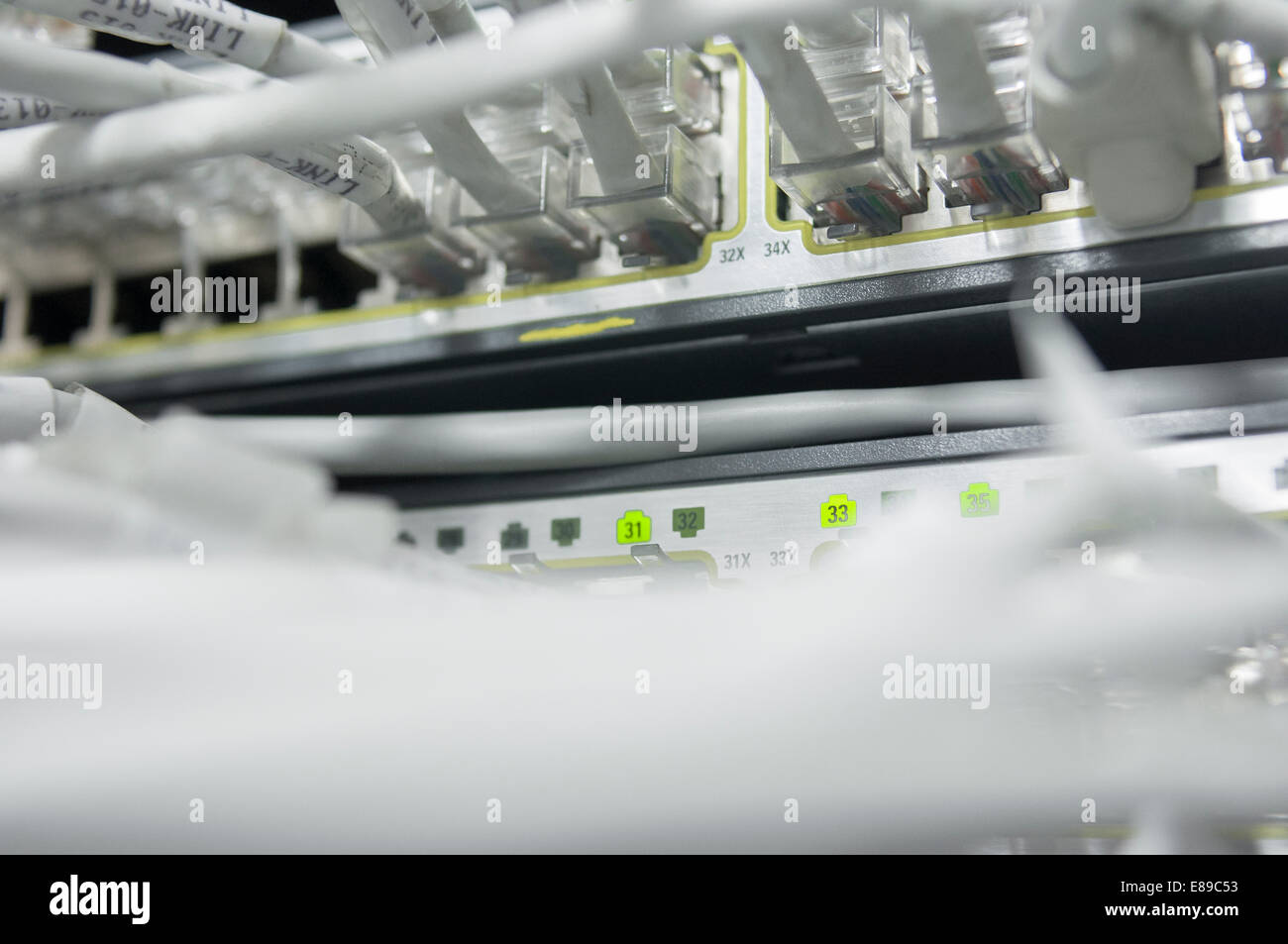 Cisco network switch box with ethernet cabling Stock Photo - Alamy