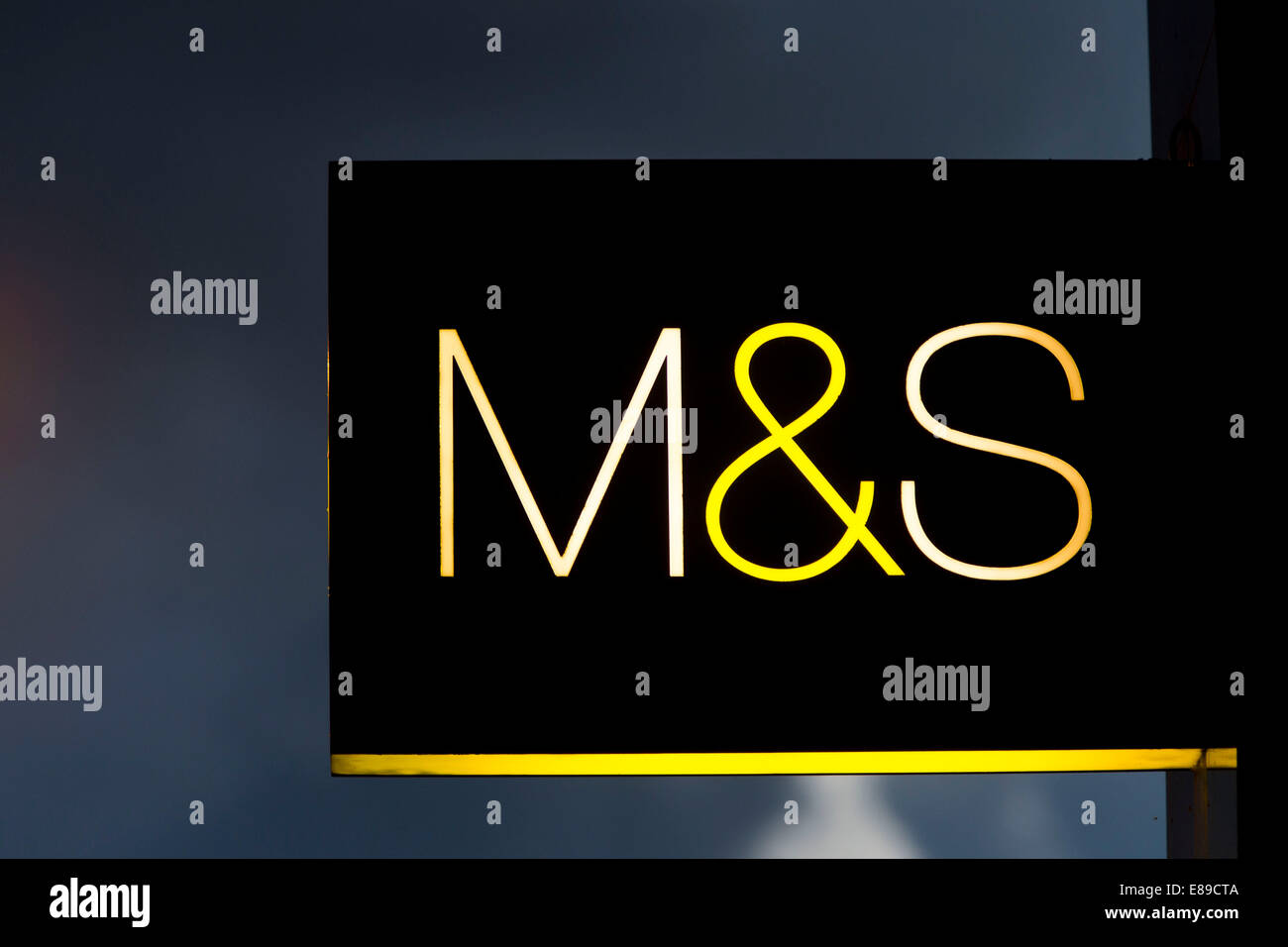 Marks and Spencer (M&S) shop sign on the high street Stock Photo - Alamy
