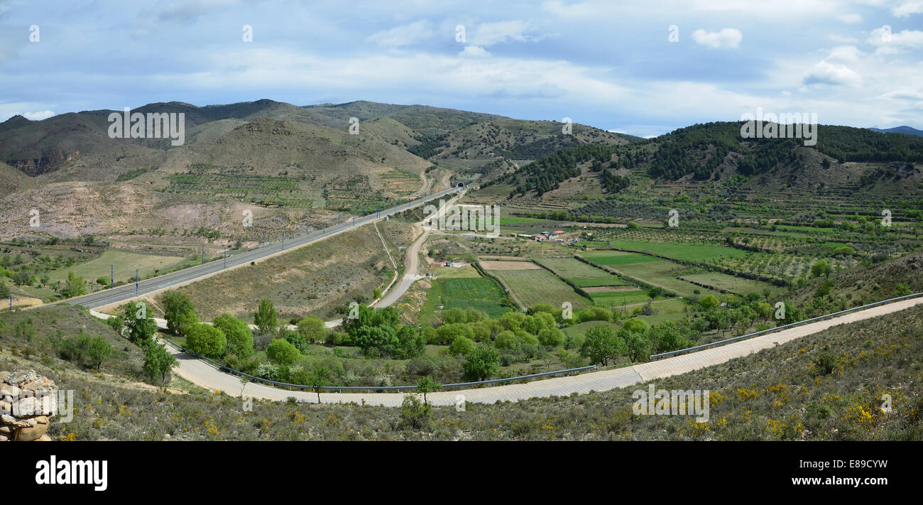 Panoramic spring view of the Spanish region Aragon Stock Photo - Alamy