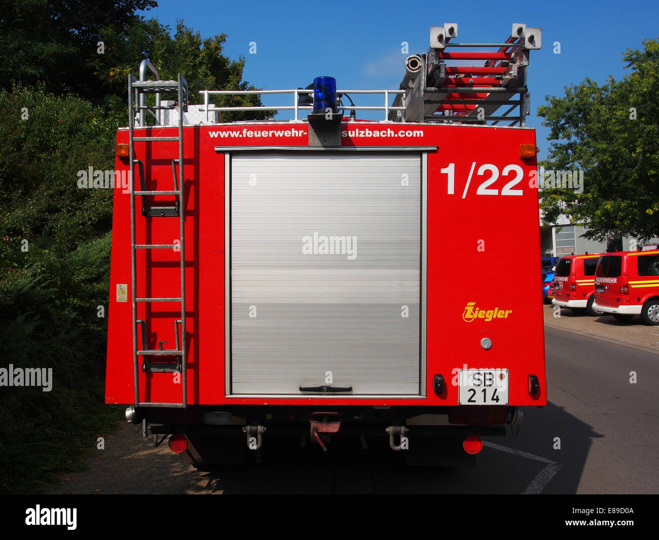 The Mercedes-Benz Ziegler fire engine, operated by the Freiwillige ...