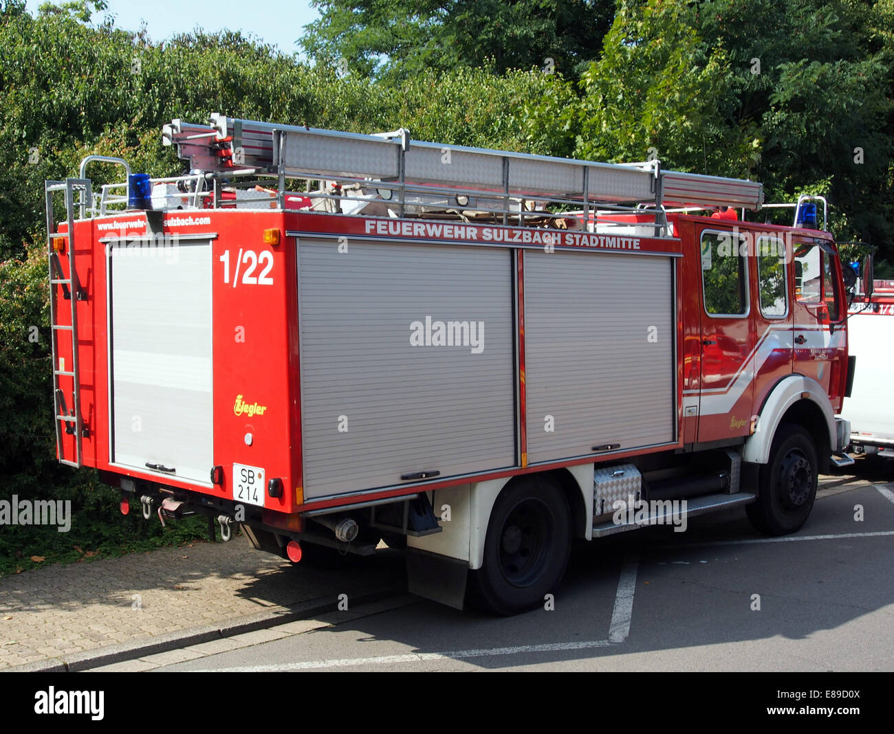 The Mercedes Benz Ziegler fire engine, belonging to the Freiwillige ...