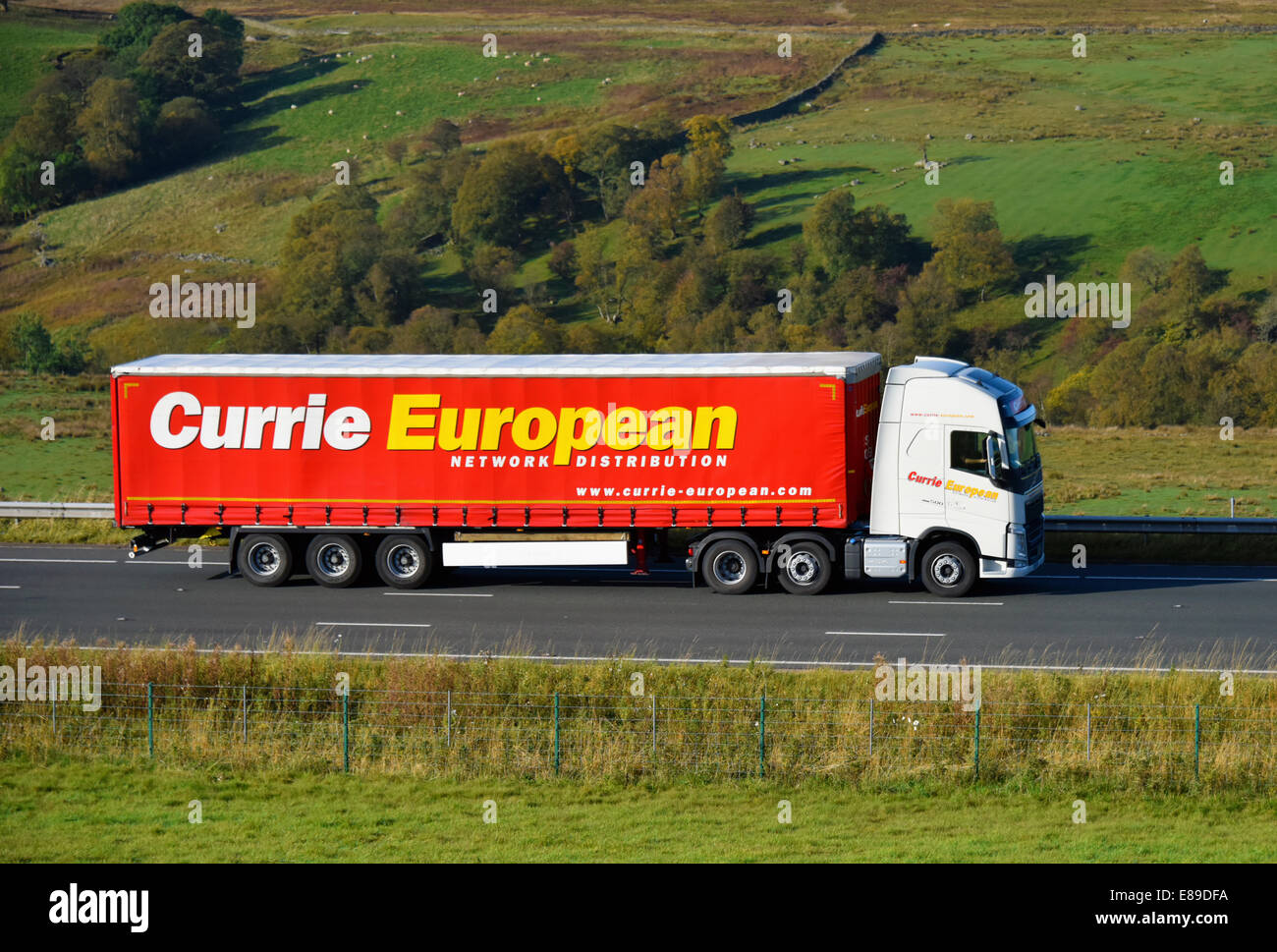 Currie European HGV. M6 Motorway, northbound. Shap, Cumbria, England ...