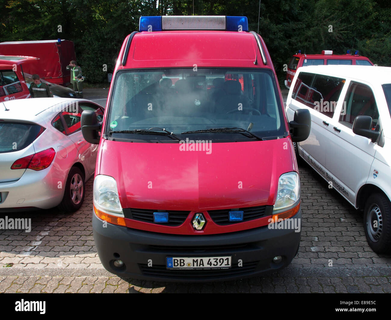 A Renault fire engine is shown in action during the ...