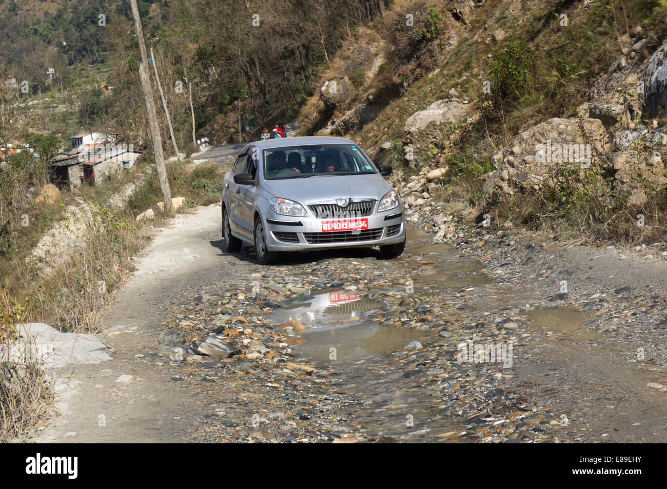 car driving mountain road, Pokhara, Nepal, South Asia Stock Photo - Alamy
