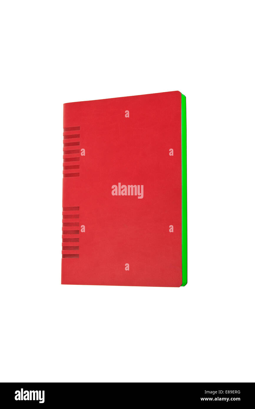 red notebook isolated on white Stock Photo - Alamy