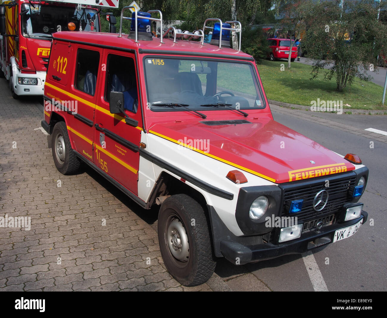 The Mercedes Bachart fire engine, part of the Freiwillige Feuerwehr ...