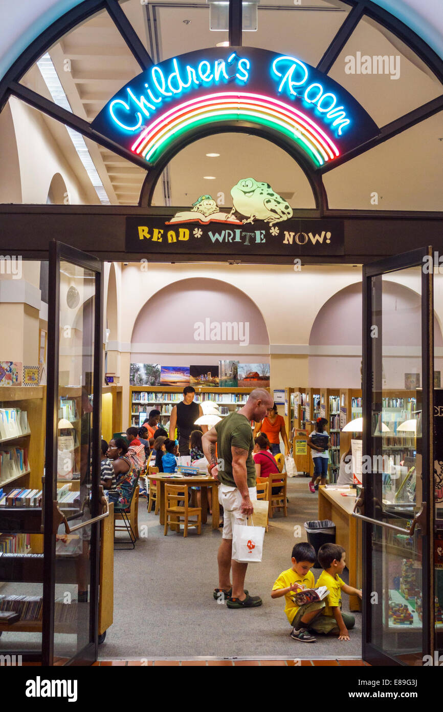 Miami Florida,Miami-Dade Public Library,interior inside,children's room ...