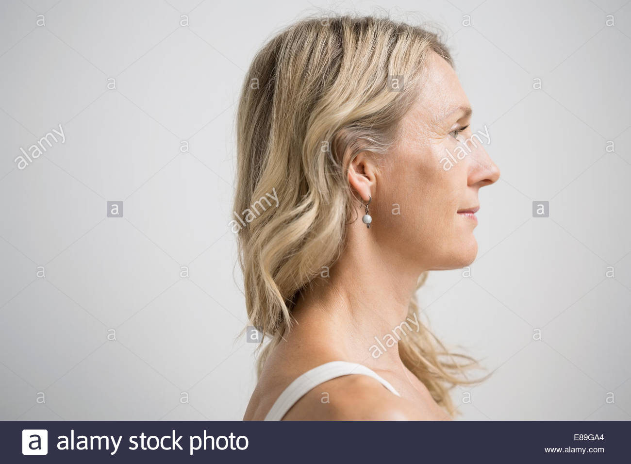 Profile of blonde woman Stock Photo - Alamy