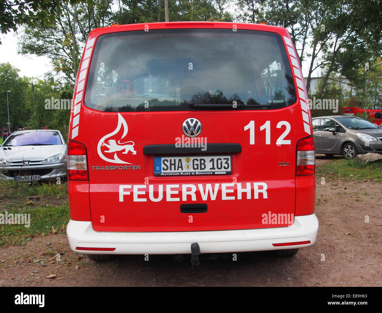 The Volkswagen Transporter TDI is a fire engine used by the Freiwillige ...