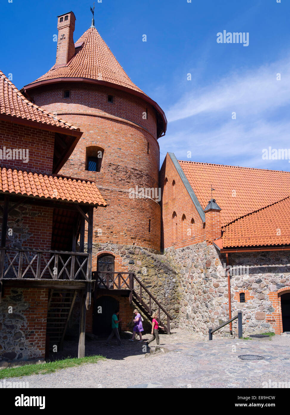Interior courtyard view of Trakai Castle, one of LIthuania's most ...