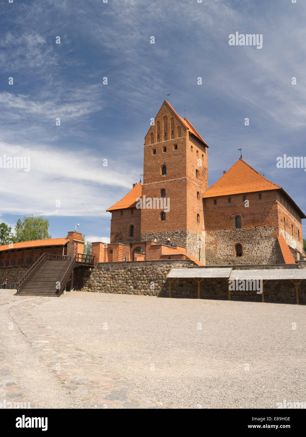 Interior courtyard view of Trakai Castle, one of LIthuania's most ...