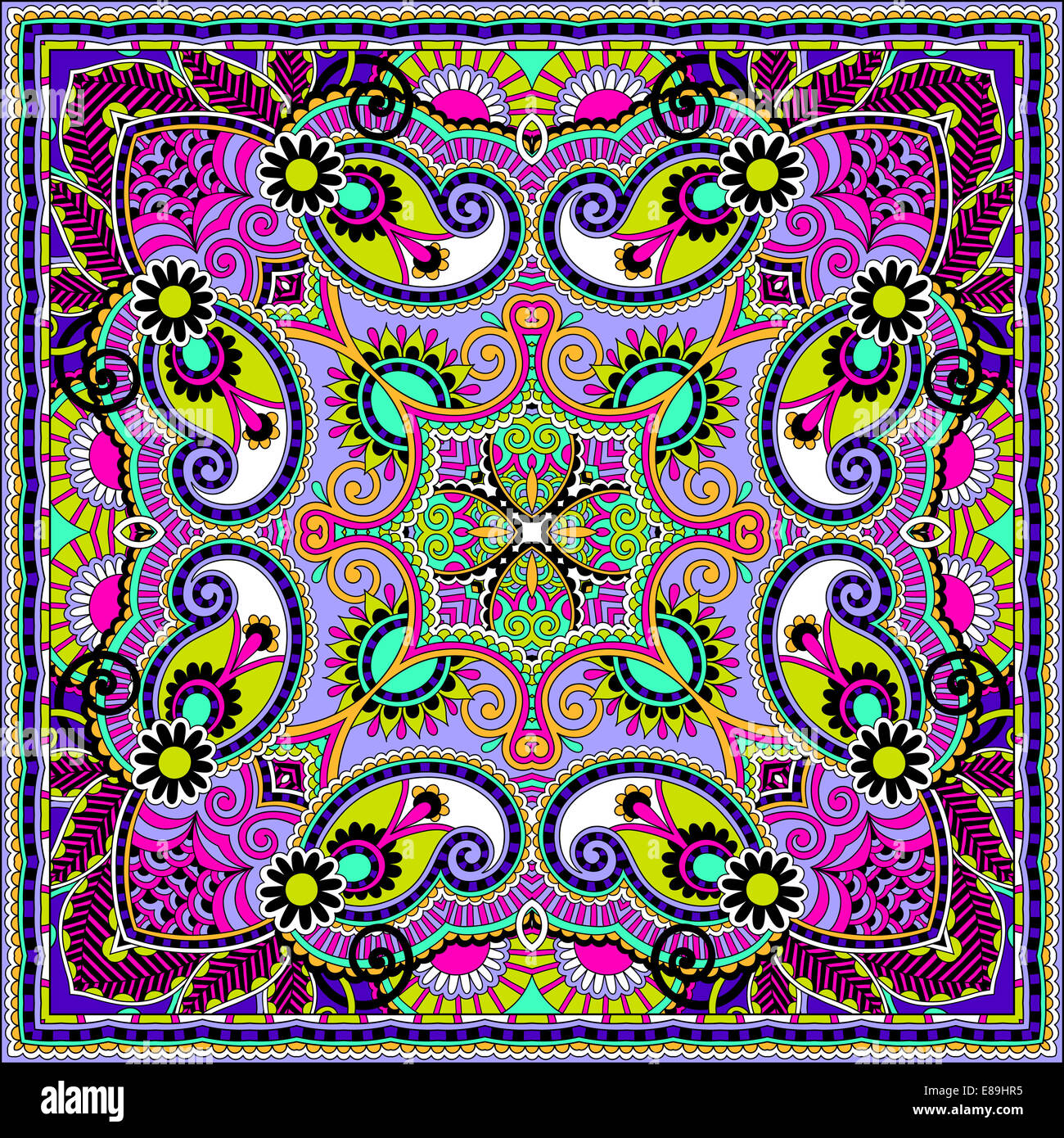 Traditional ornamental floral paisley bandanna Stock Photo - Alamy