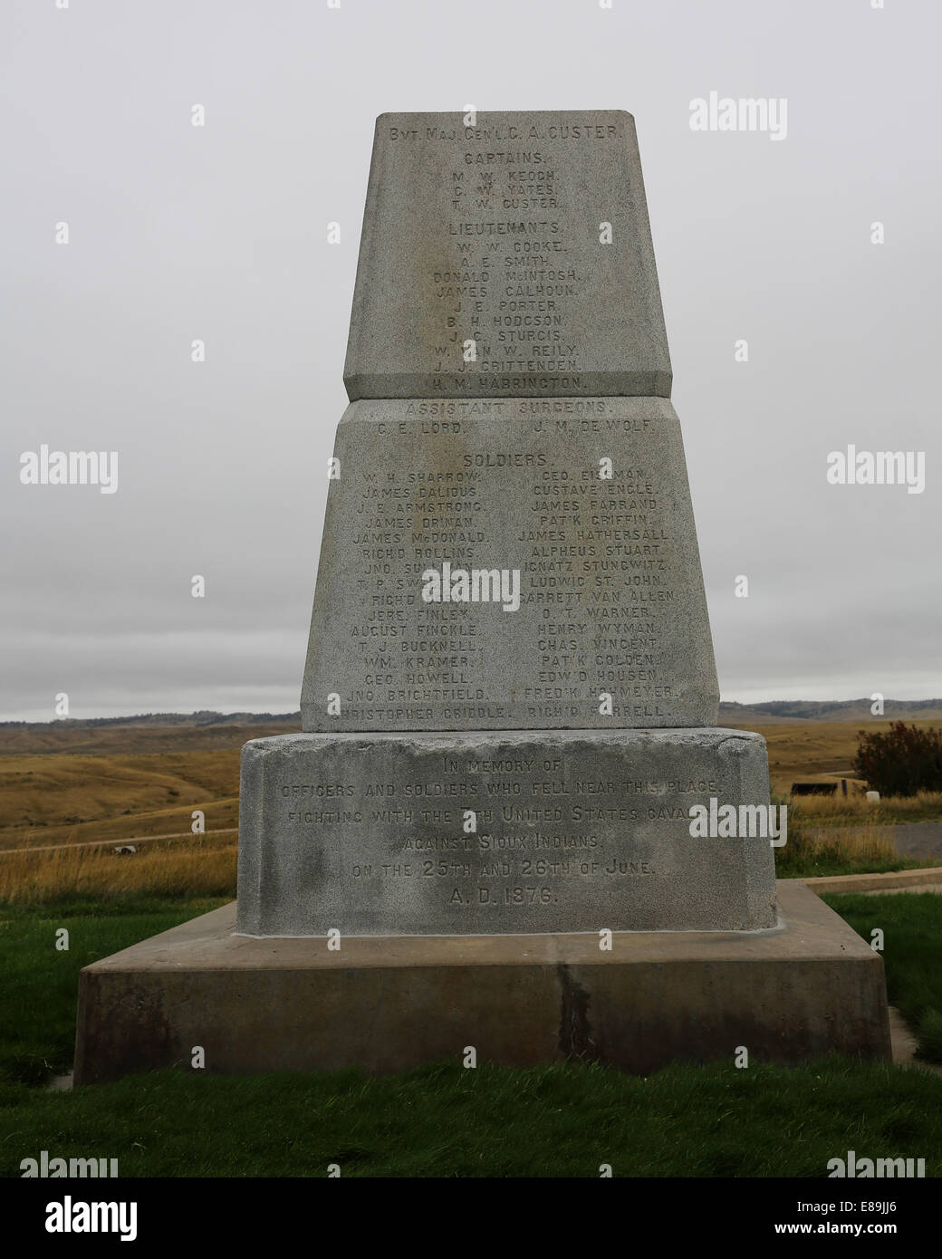 Memorial on Last Stand Hill, Little Bighorn Battlefield (Custer's Last ...