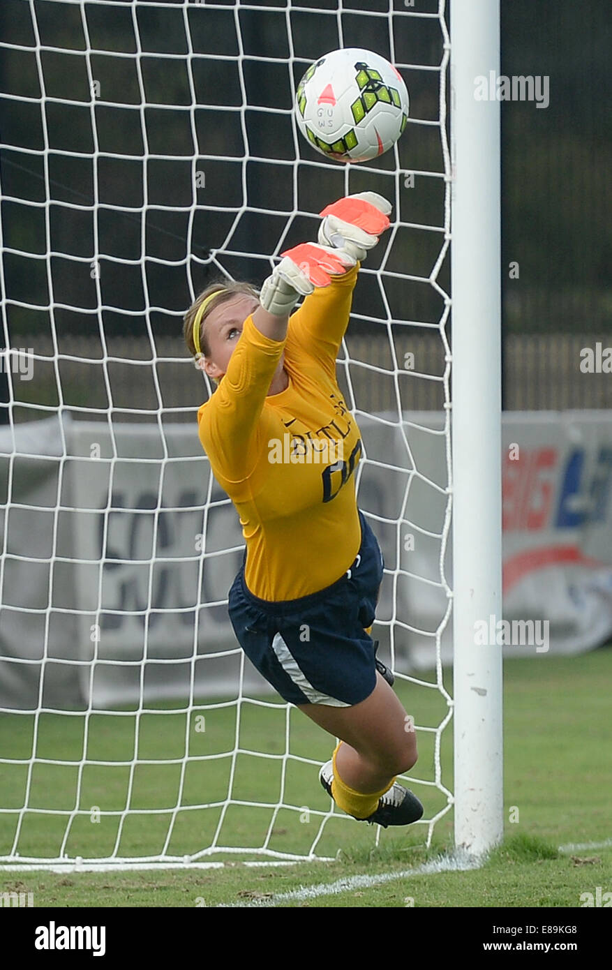 Washington, DC, USA. 2nd Oct, 2014. Butler goalkeeper Jayne Heinrich ...