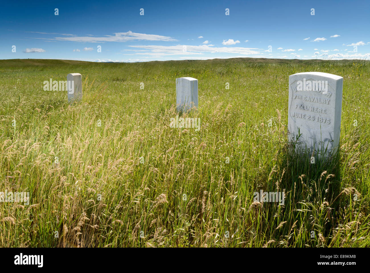 Burial markers at Little Bighorn Battlefield National monument. Little ...